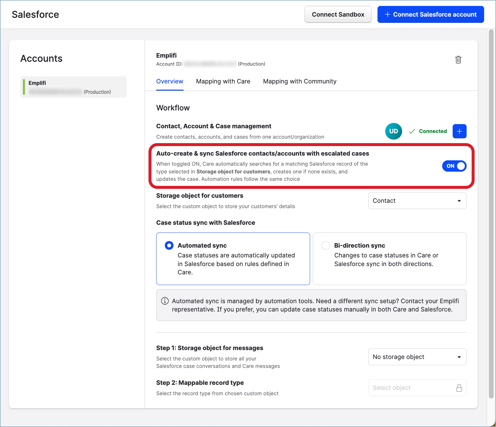 Link Care and Salesforce Contacts