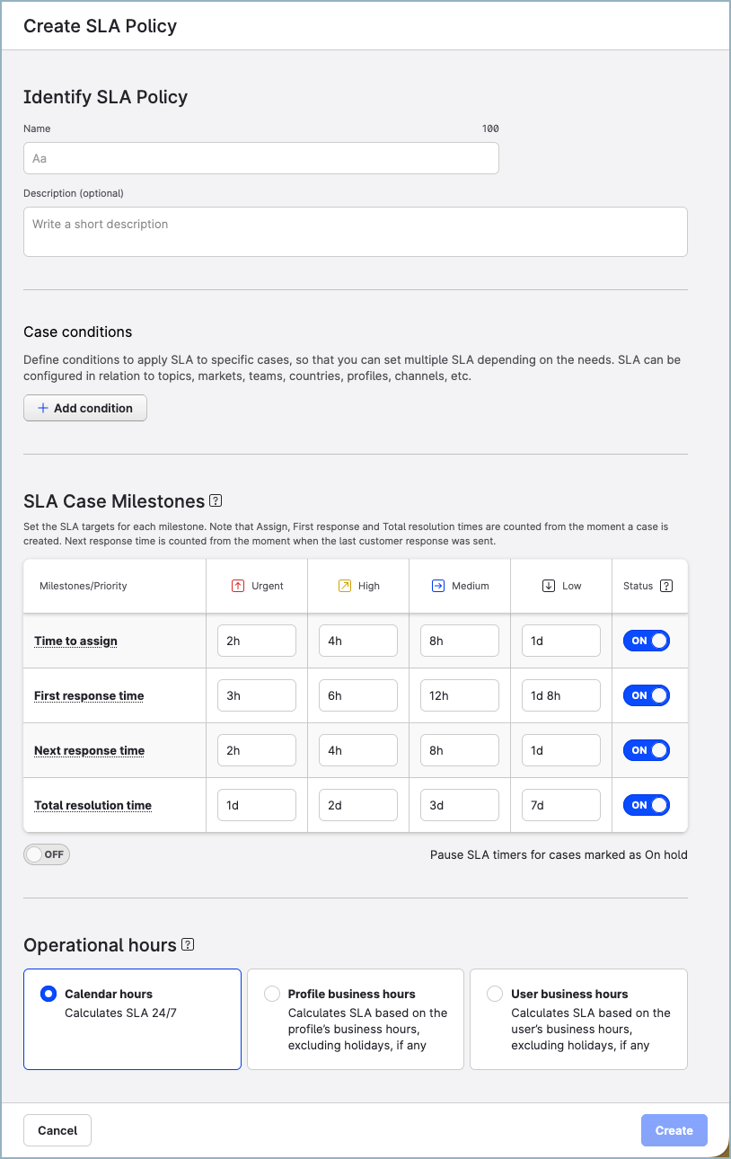 Set Up an SLA in Care