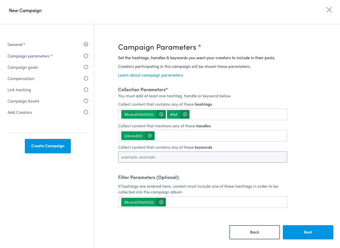 Configure Campaign Parameters