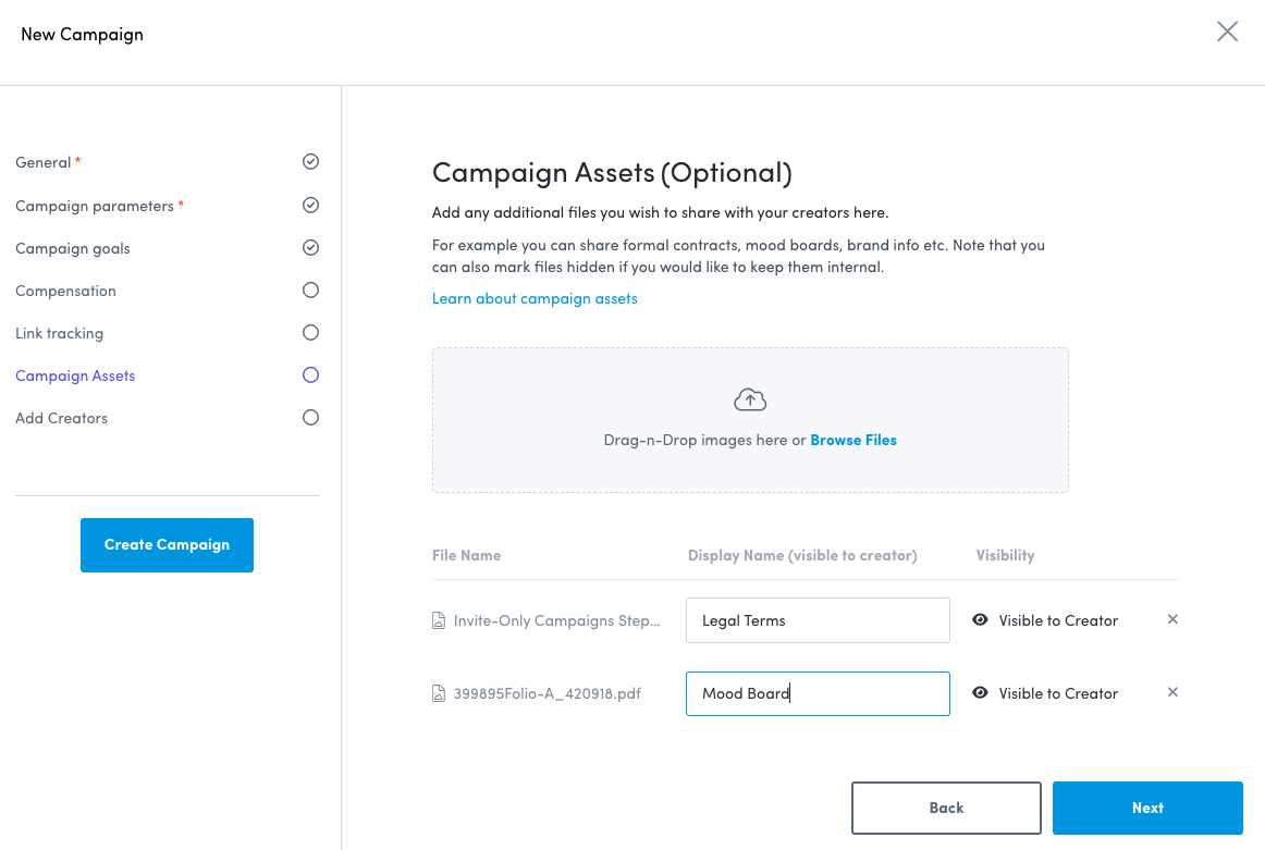 Upload Campaign Assets