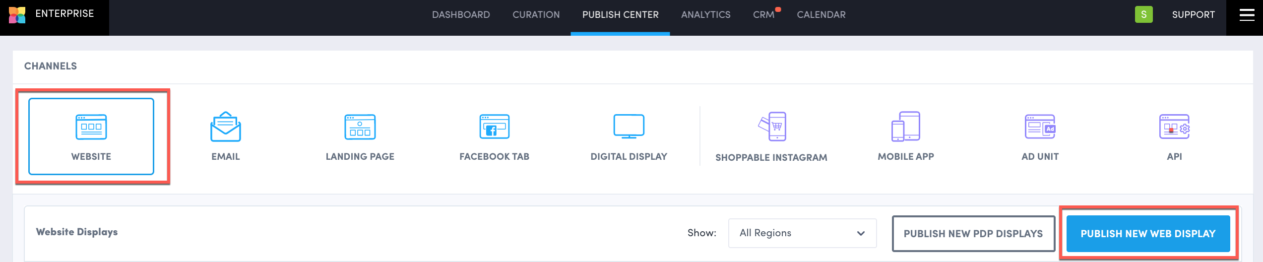 Publish a Website Display