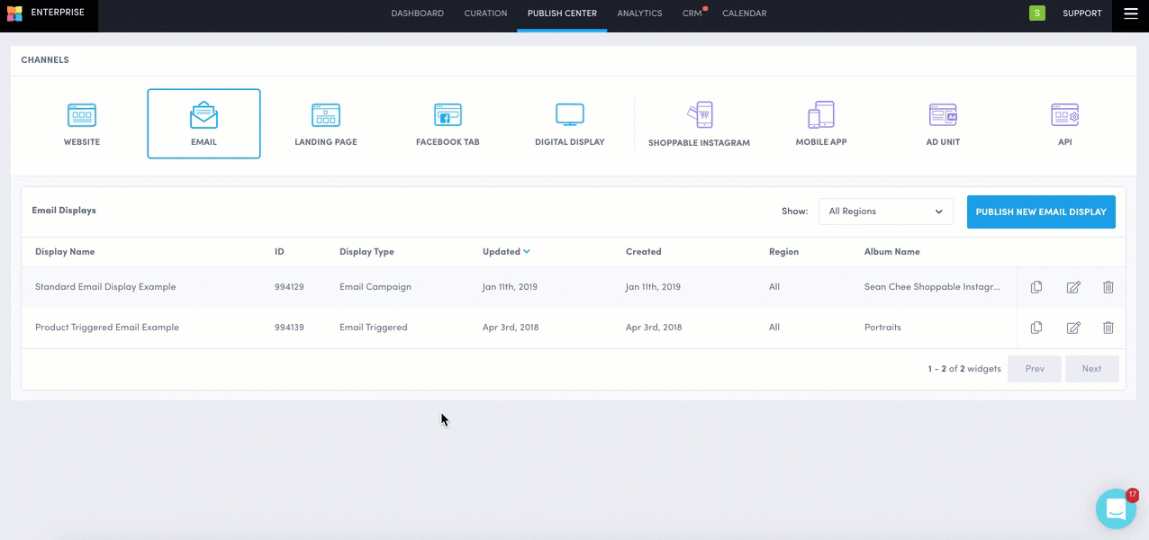 Publish an Email Display