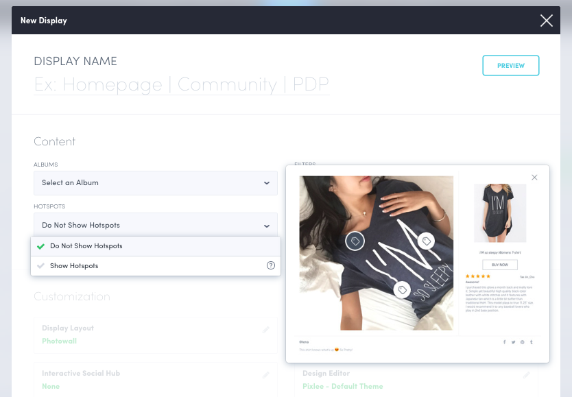 Enable Hotspots on Widget Displays