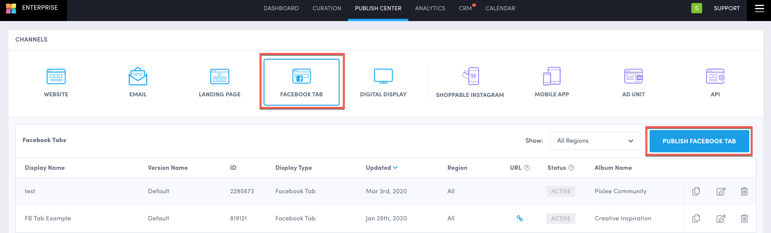 Publish a Facebook Tab