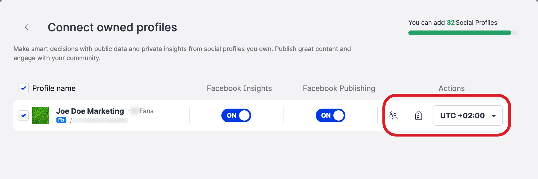 Add an Owned Profile for Your Facebook Page