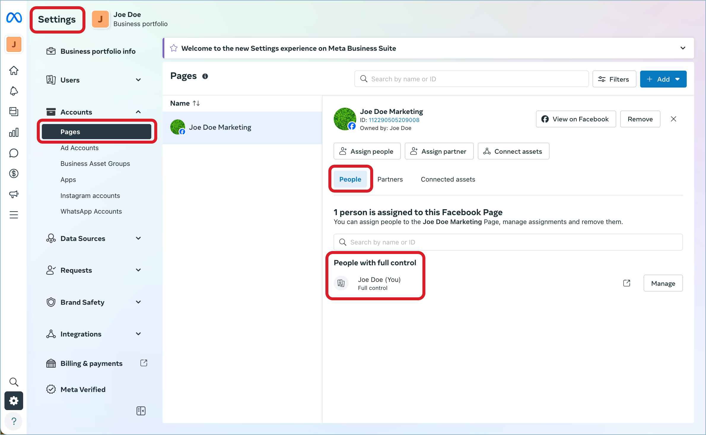 Add an Owned Profile for Your Facebook Page
