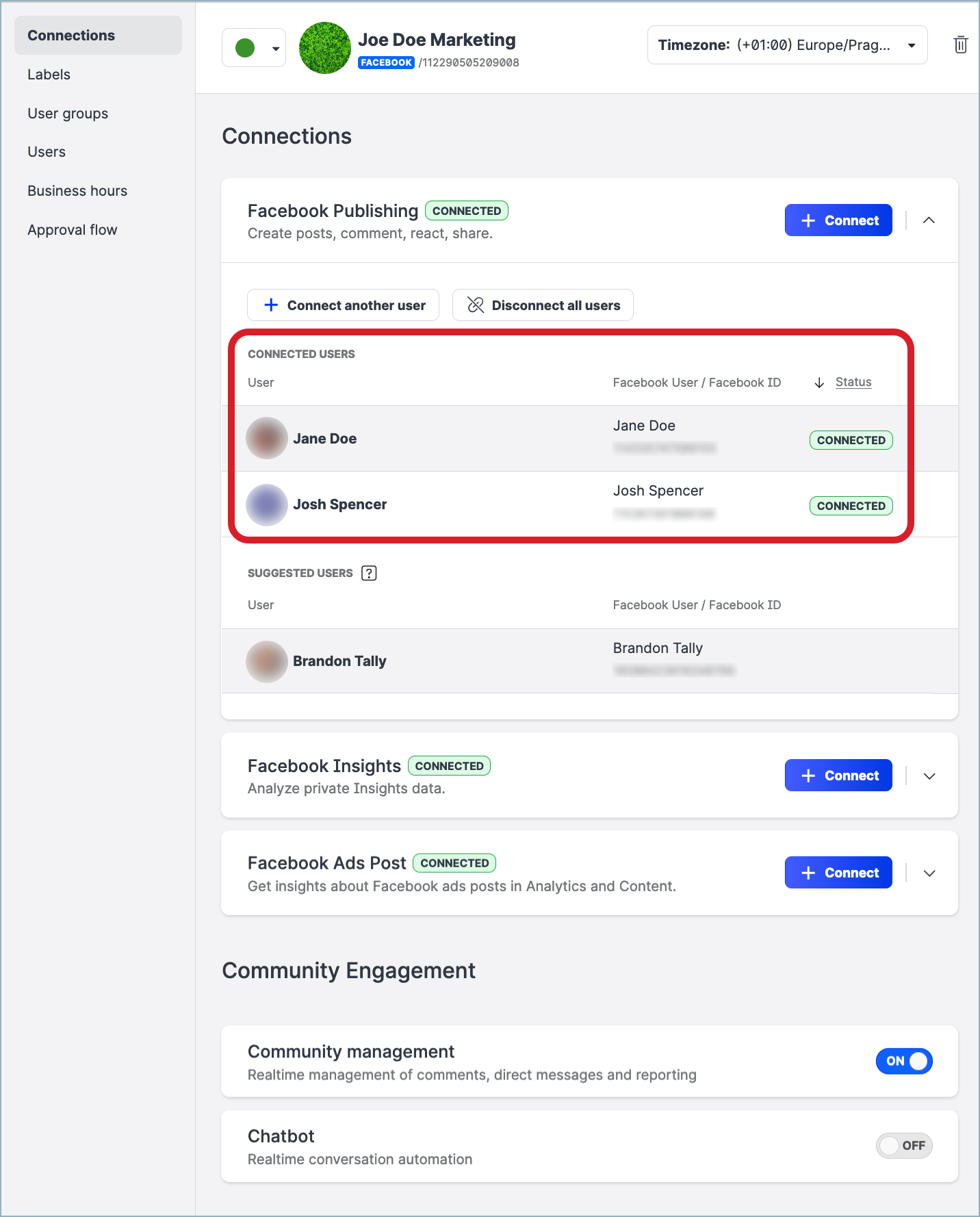 Check and Establish Connections of Owned Profiles