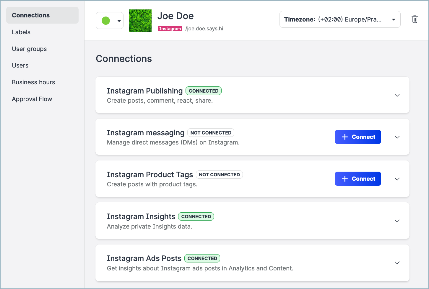 Check and Establish Connections of Owned Profiles