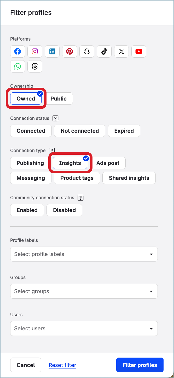 Check and Establish Connections of Owned Profiles