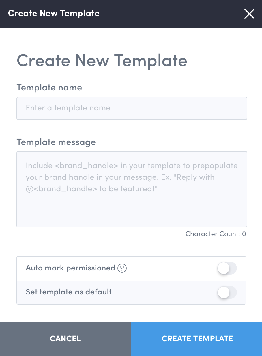 Permission Request Templates