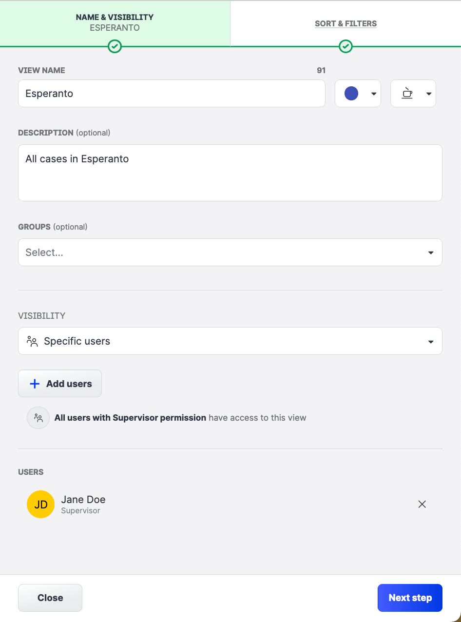 Create Case Views in Care