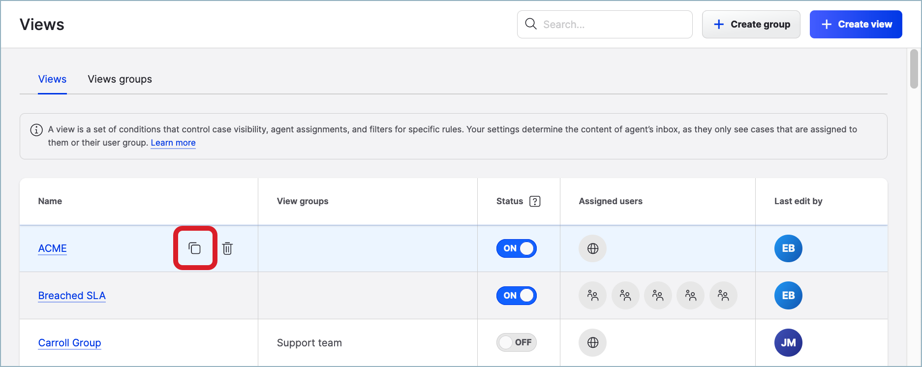 Create Case Views in Care