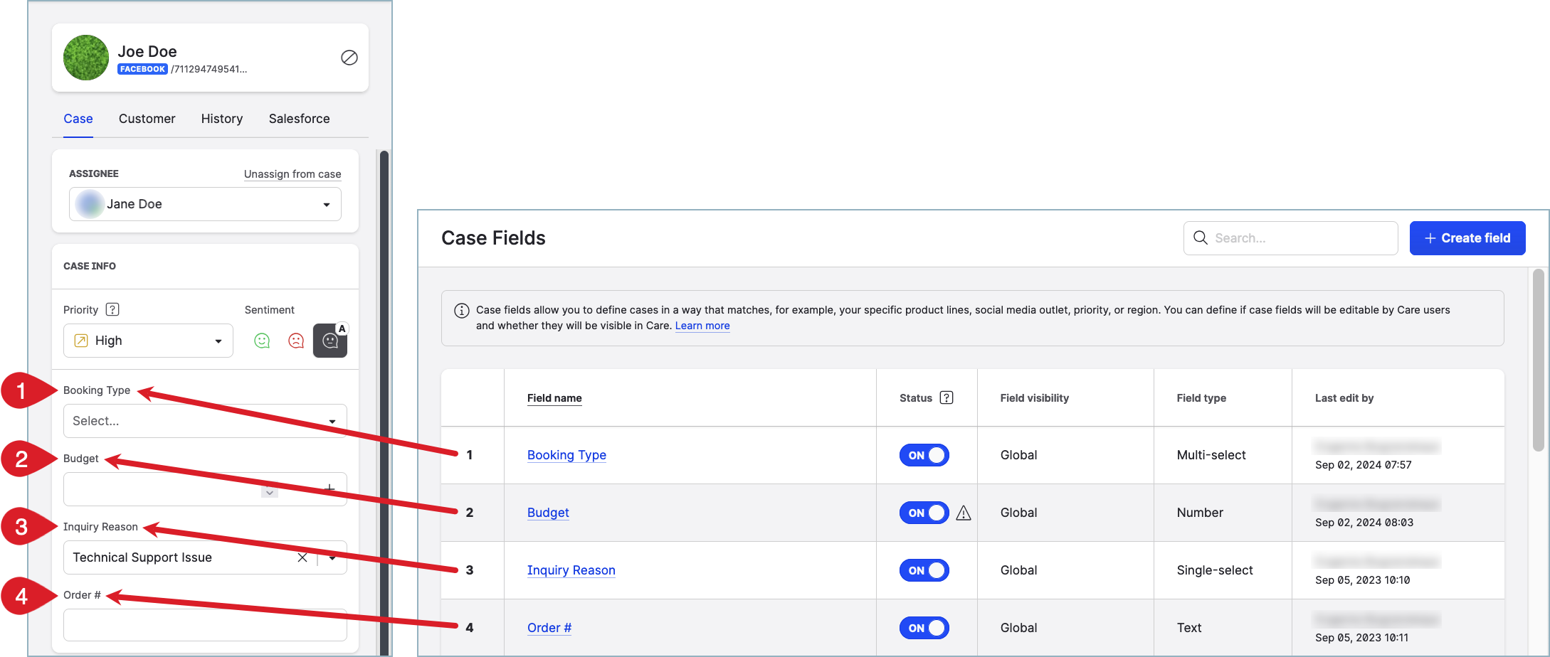 Create Case Fields in Care