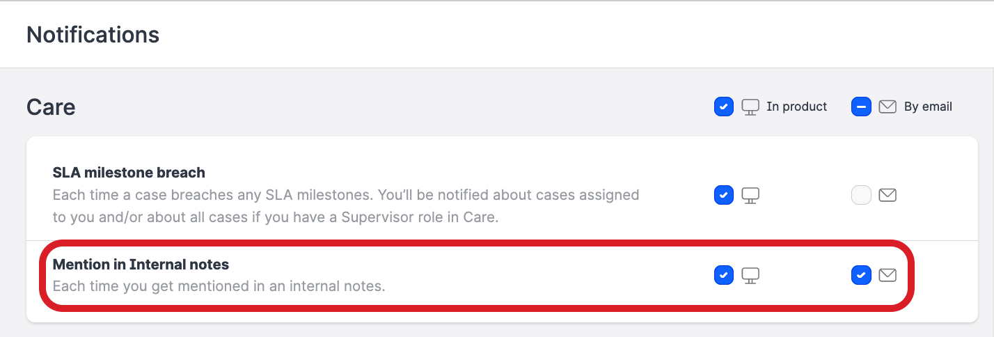 Get Notified when You Are Tagged in an Internal Note in Care