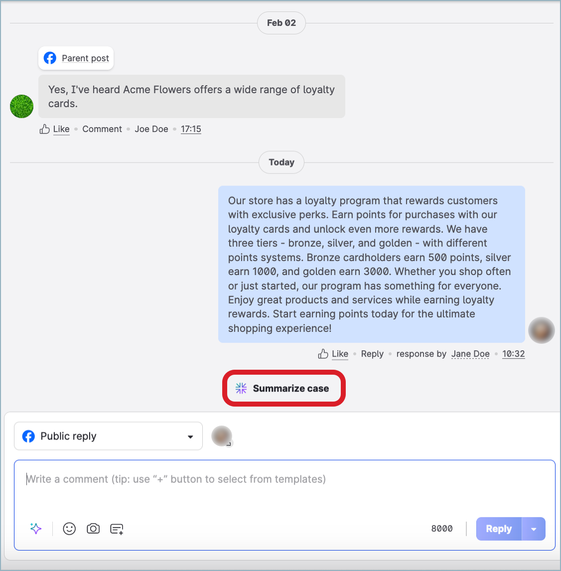 Generate a Summary of a Care Case