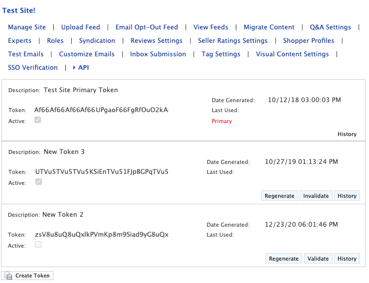 Managing API Access Tokens