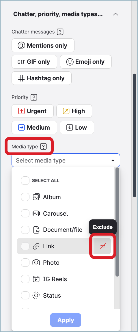 Set Up Filters in Community Feeds