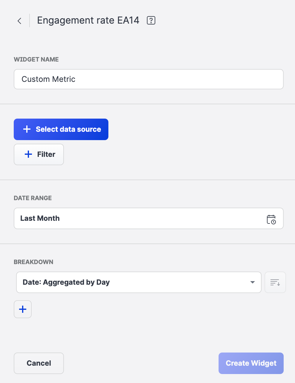 Custom Metric Widget