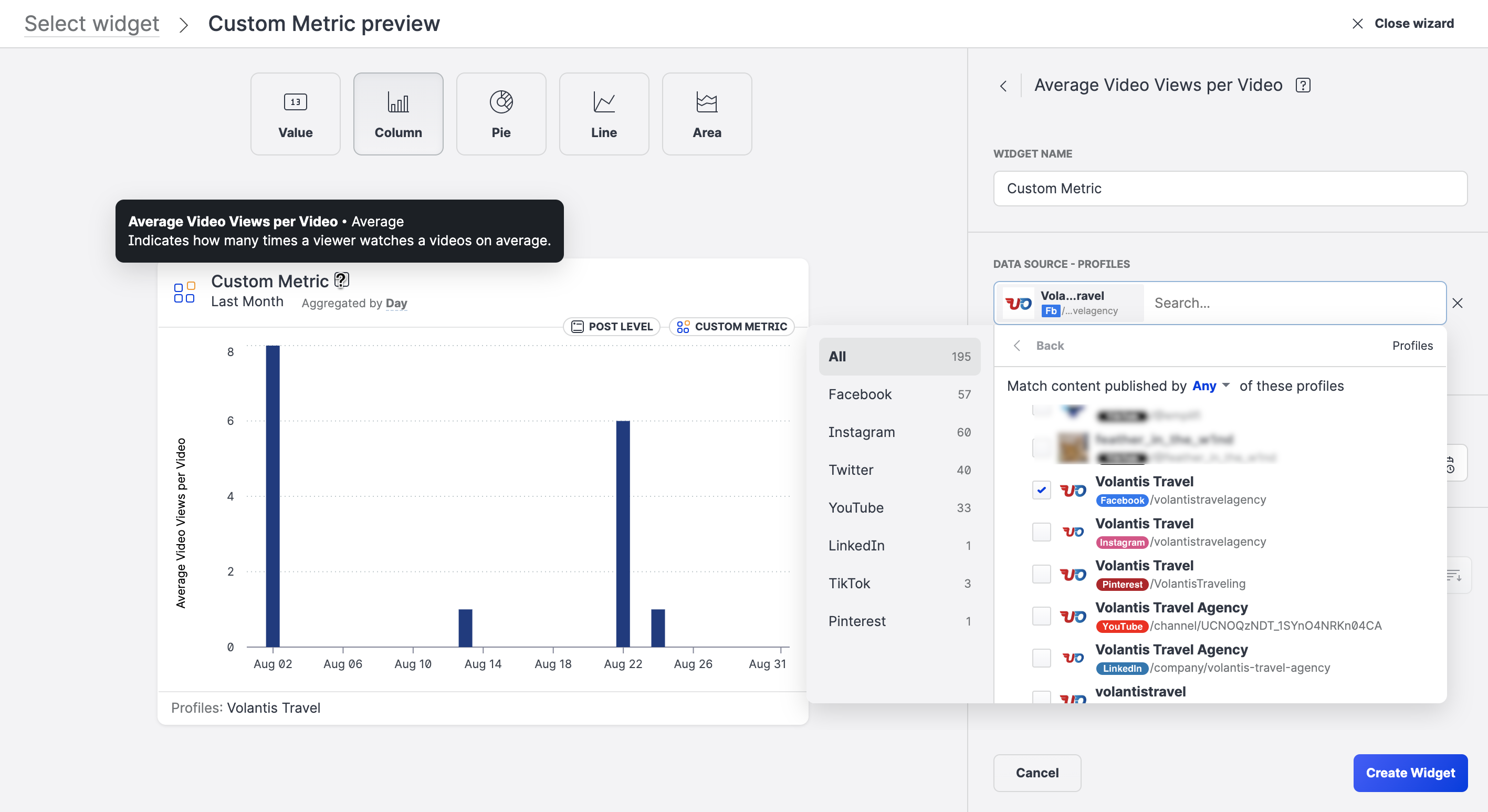Custom Metric Widget
