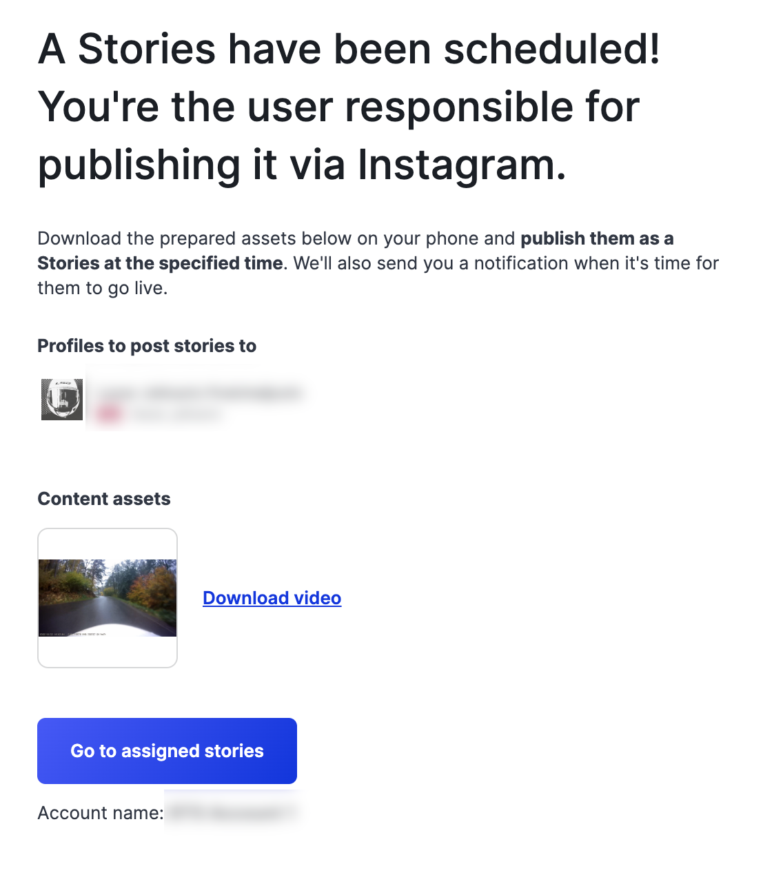 Schedule and Publish Instagram Stories