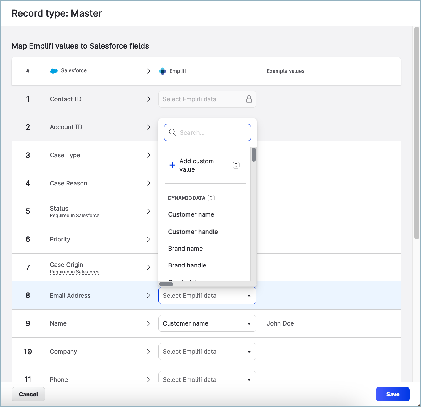 Map Your Community and Salesforce Fields