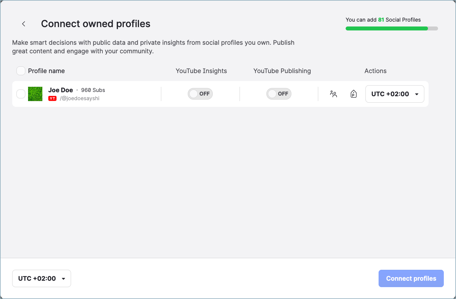 Add an Owned Profile for Your YouTube Channel
