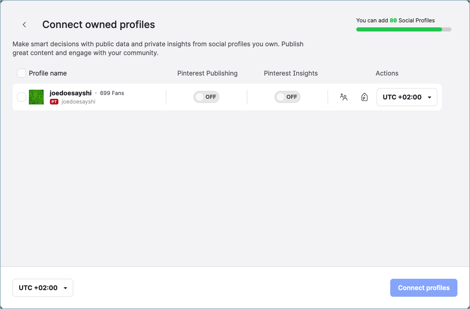 Add an Owned Profile for Your Pinterest Account