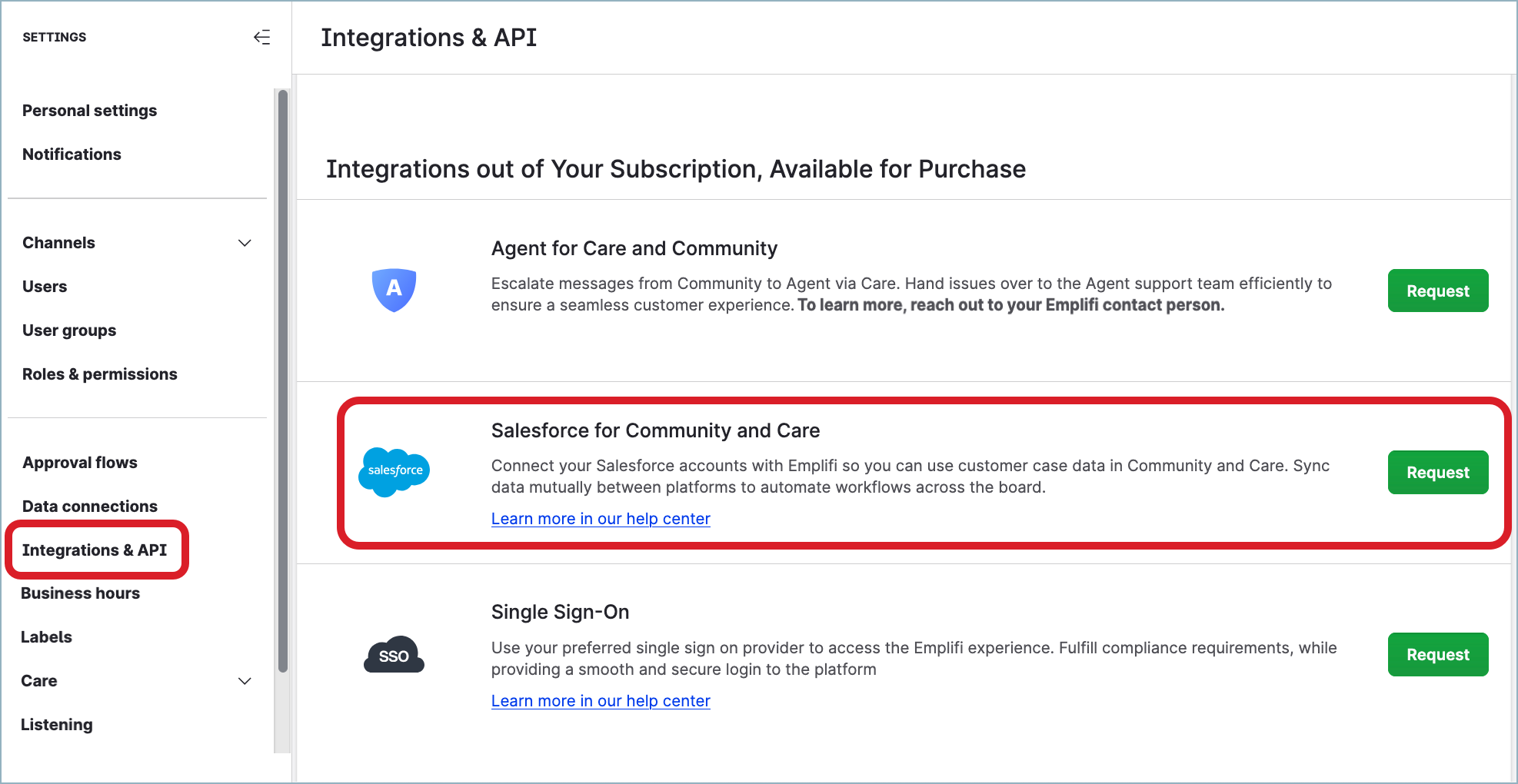 Integrate Care with Salesforce